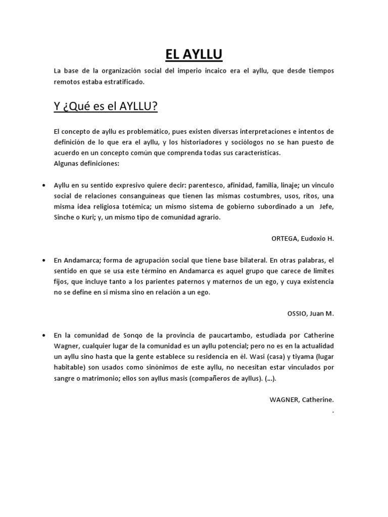 El Ayllu | PDF | Imperio Inca | Science