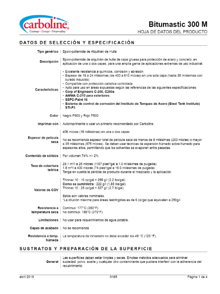 Bitumastic 300 M PDS | PDF