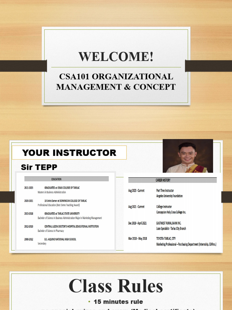 Class Orientation | PDF