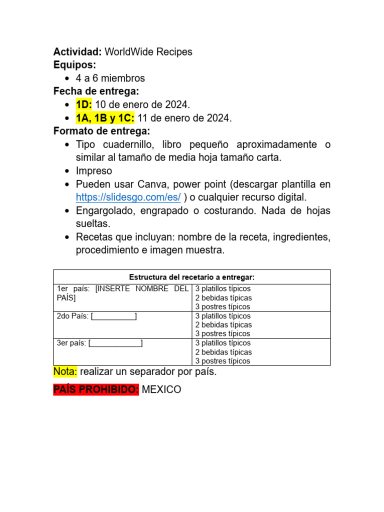 Recipe book examples | PDF