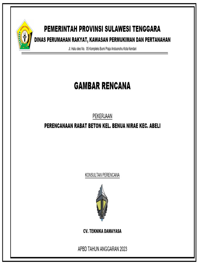 Perencanaan Rabat Beton Benua Nirae | PDF