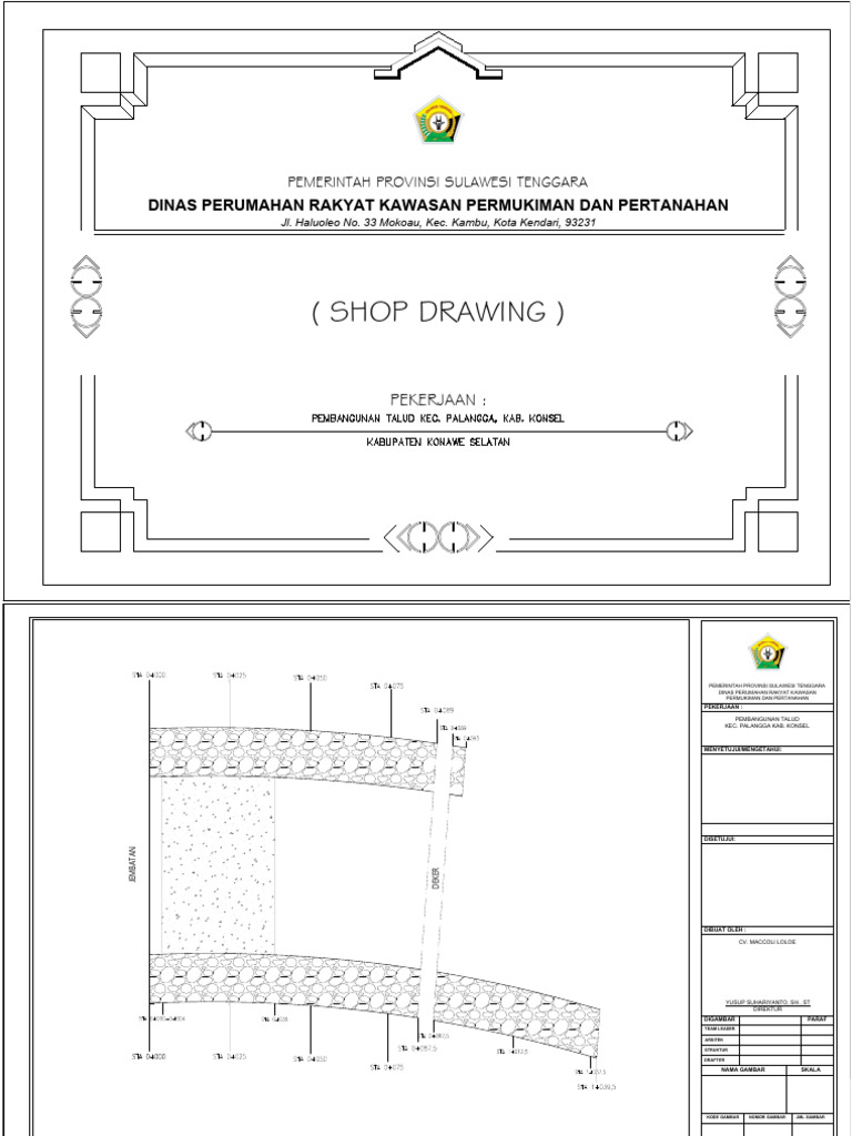Detail Shop Drawing Talud Kec. Palangga | PDF