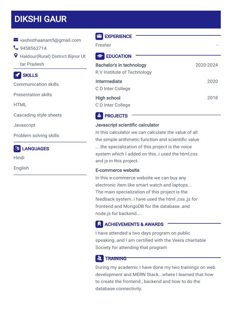 Gaur@resume | Download Free PDF | Information Technology | Hypertext