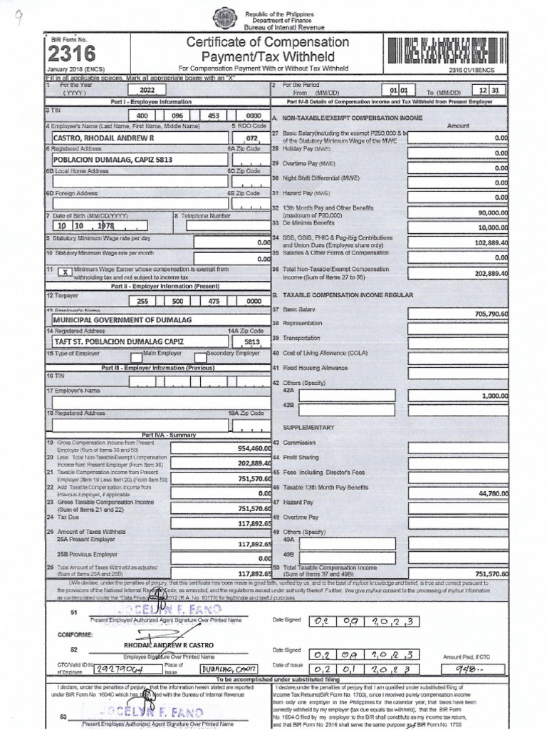 BIR Rhodail Castro 2316 | PDF