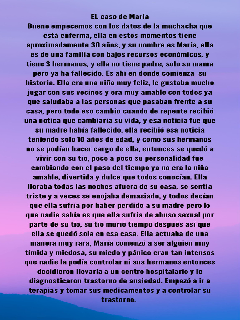 caso clinico e infografia | PDF | Temor | Sicología