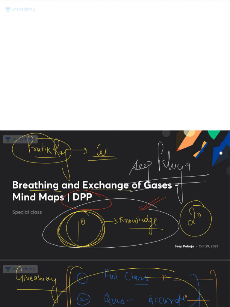 Breathing and Exchange of Gases Mind Maps DPP With Anno | PDF