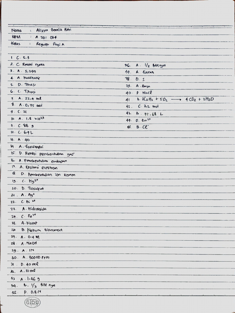 Tugas 2 - Aliyya Ilmala Putri - A 201 034 | PDF