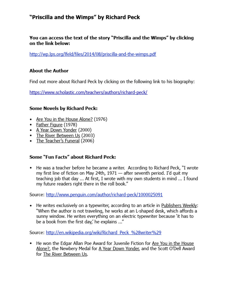 Priscilla and The Wimps | PDF