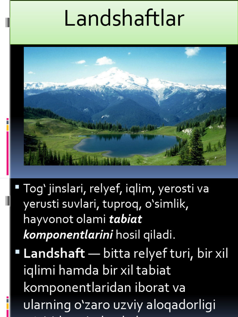 7-Sinf. Geografiya. Landshaft | PDF