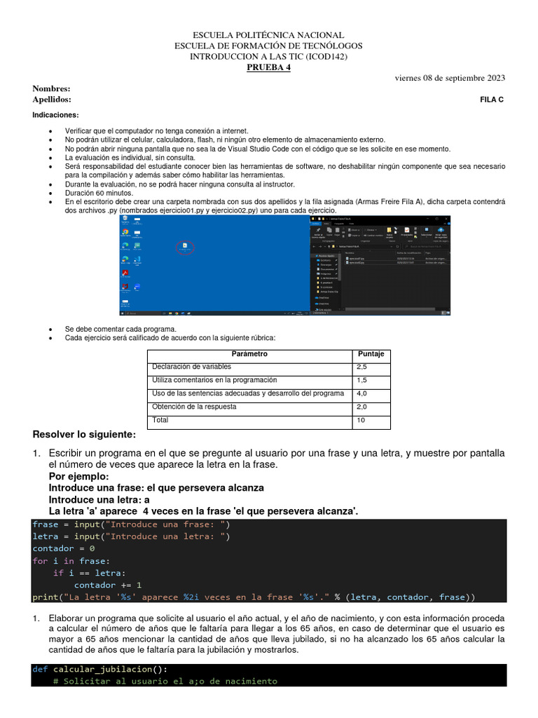 Prueba 4 TIC Resuelta | PDF | Contraseña | Programa de computadora