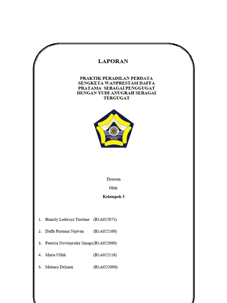 Laporan Praktik Peradilan Perdata Kelompok 2 | PDF