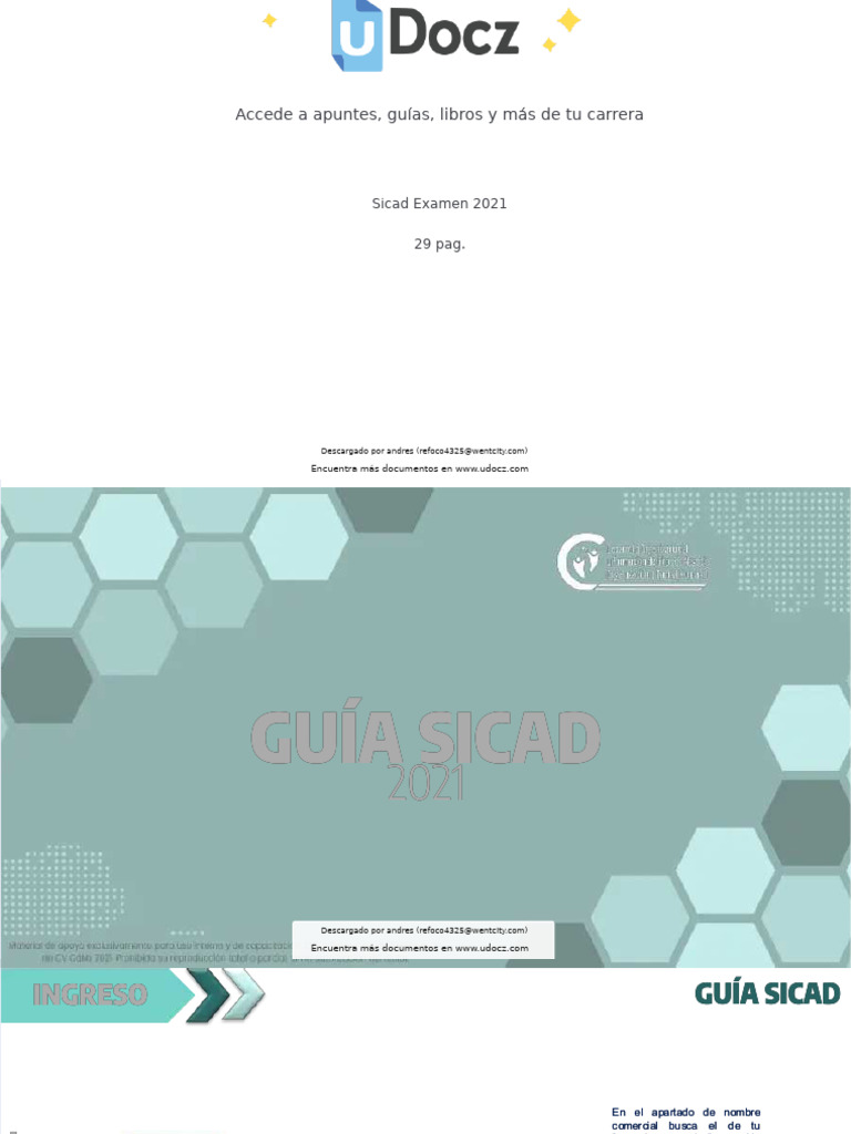 Guía para Examen SICAD 2021 | PDF