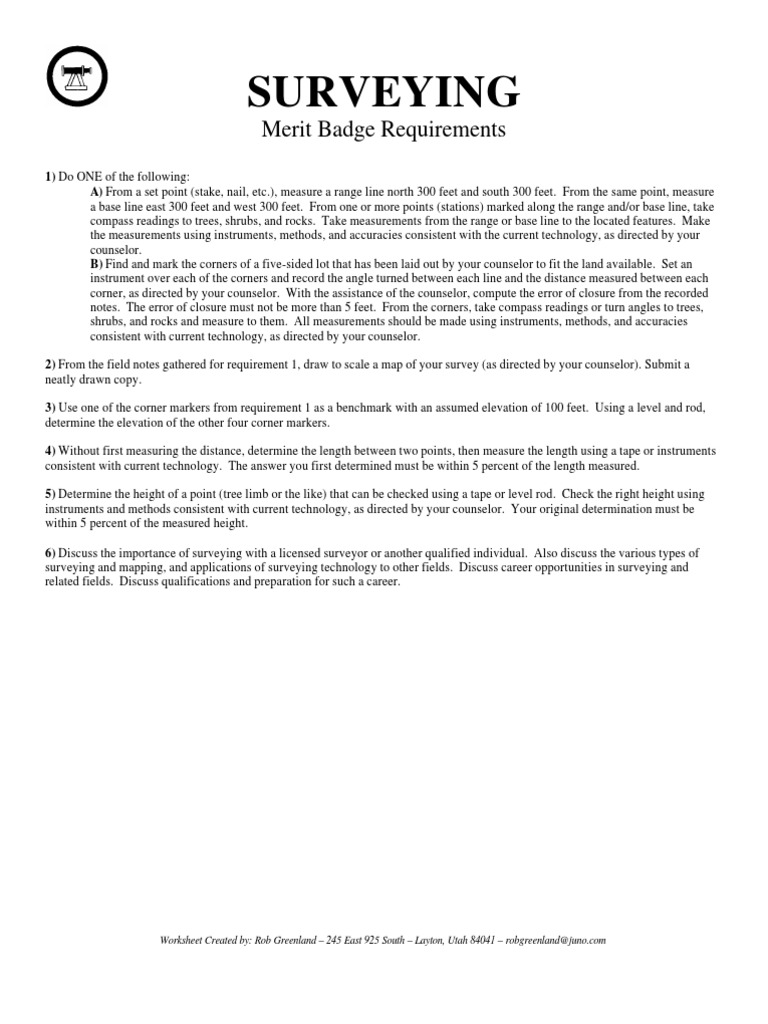 Surveying Merit Badge Guide | PDF | Surveying | Compass
