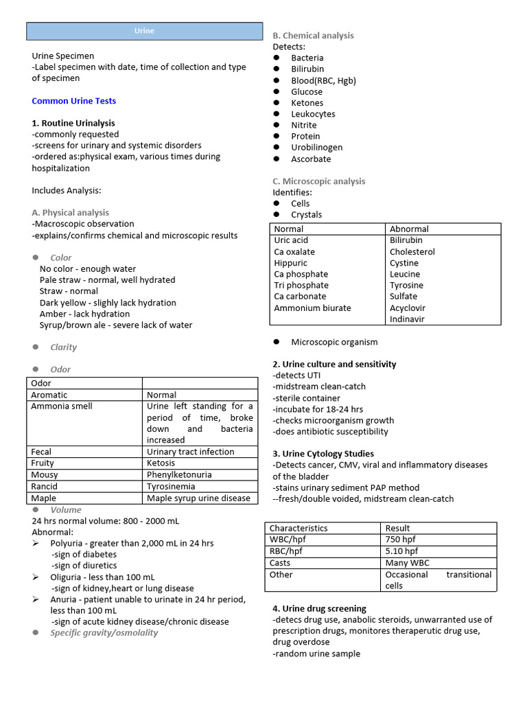 Non Blood Specimen | PDF | Urine | Medical Specialties