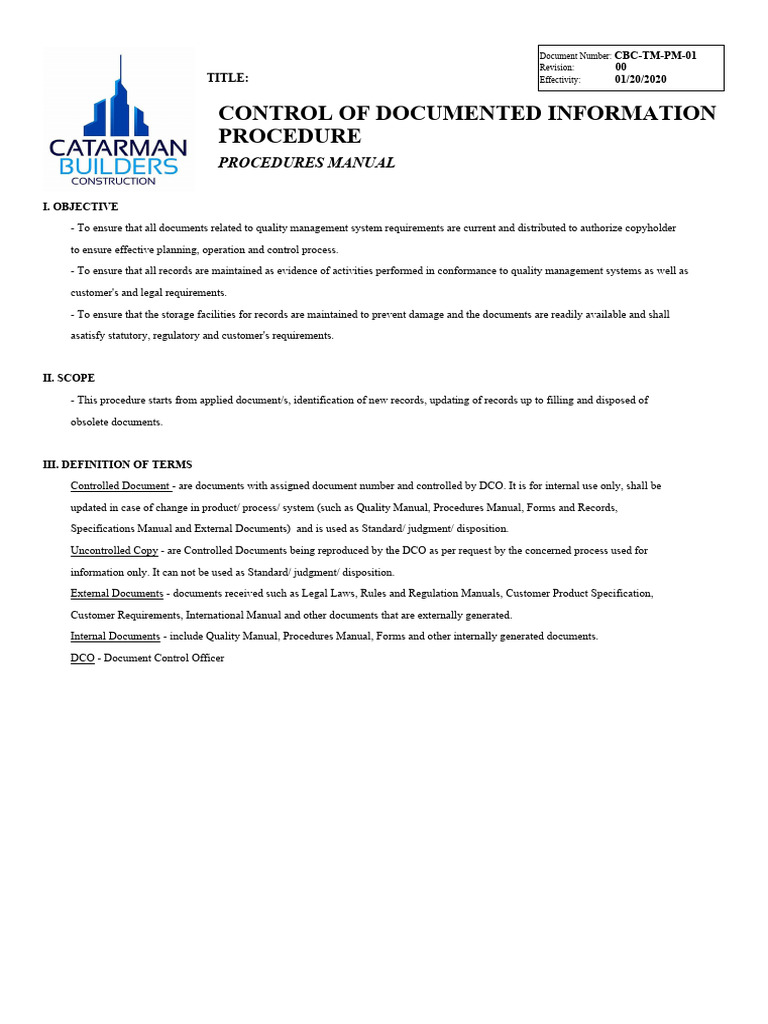 Control of Documented Information | PDF | Human Resources | Quality ...