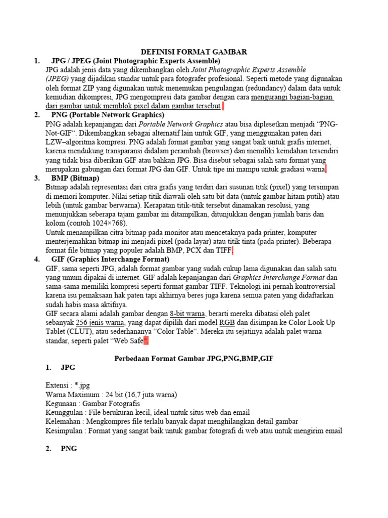 Definisi Format Gambar JPG, PNG, BMP, GIF | PDF