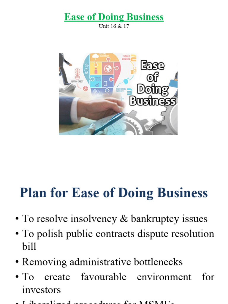 Ease of Doing Business: Unit 16 & 17 | PDF | Bankruptcy | Policy