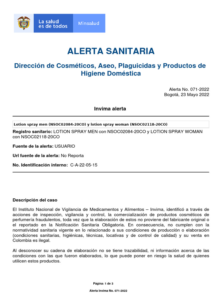 Alerta No - #071-2022 | PDF | Economias | Salud pública