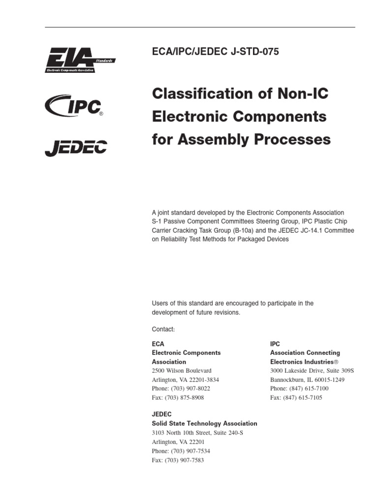 J-std-075 en Содержание | PDF | Physical Sciences | Materials