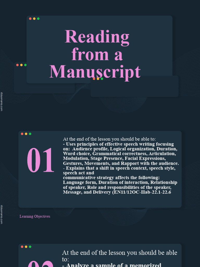 Effective Manuscript Speech Delivery | PDF | Speech | Gesture
