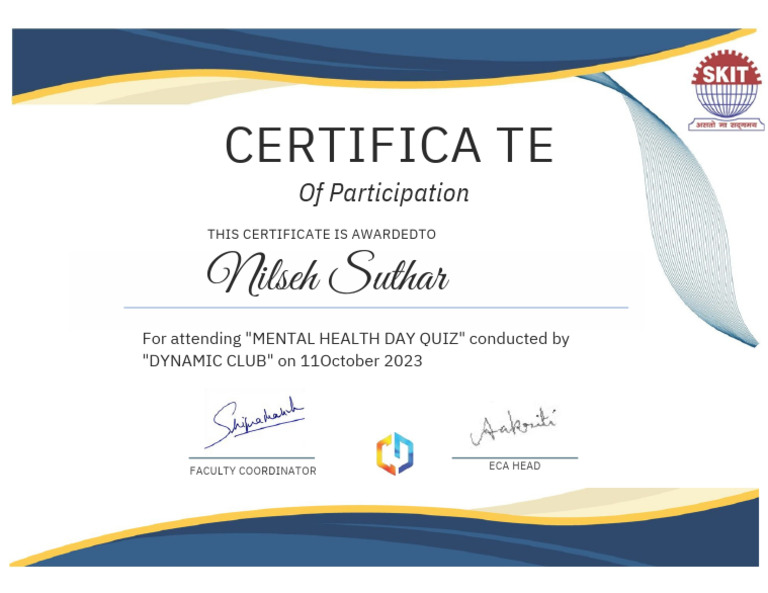 Certificate Nilesh | PDF