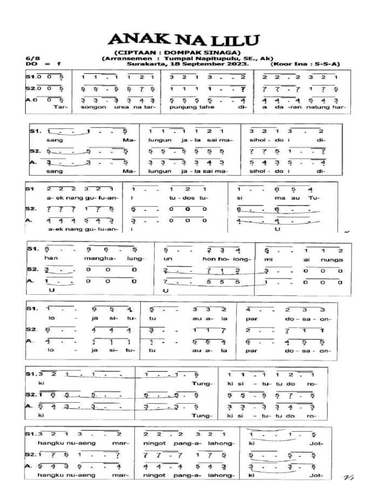 Partitur Lagu KOOR | PDF