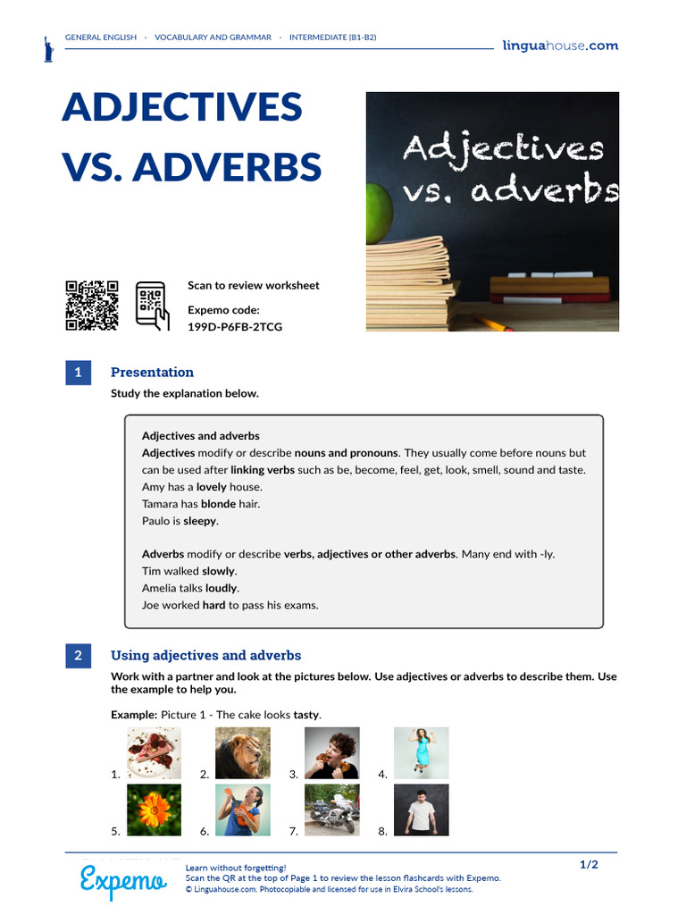 Adjectives Vs Adverbs American English Teacher | PDF | Adverb | Adjective
