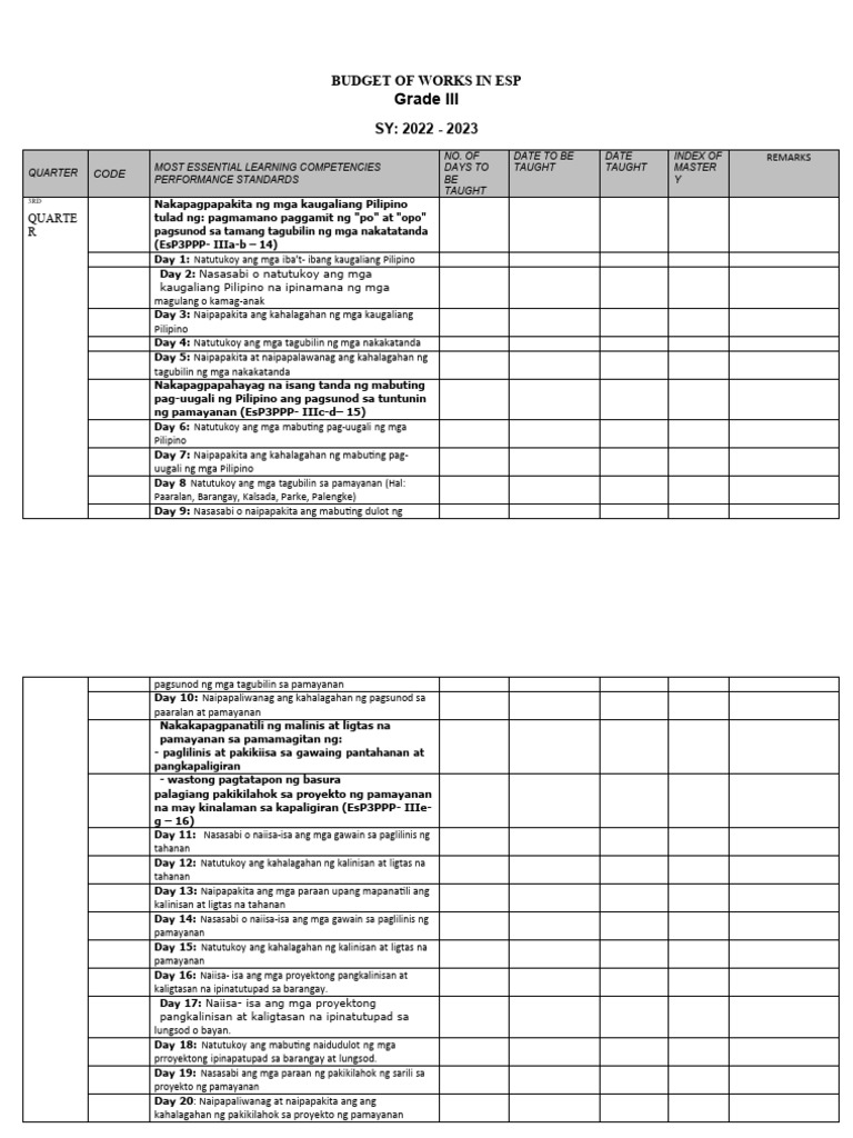 Esp - Bow Quarter 3 | PDF