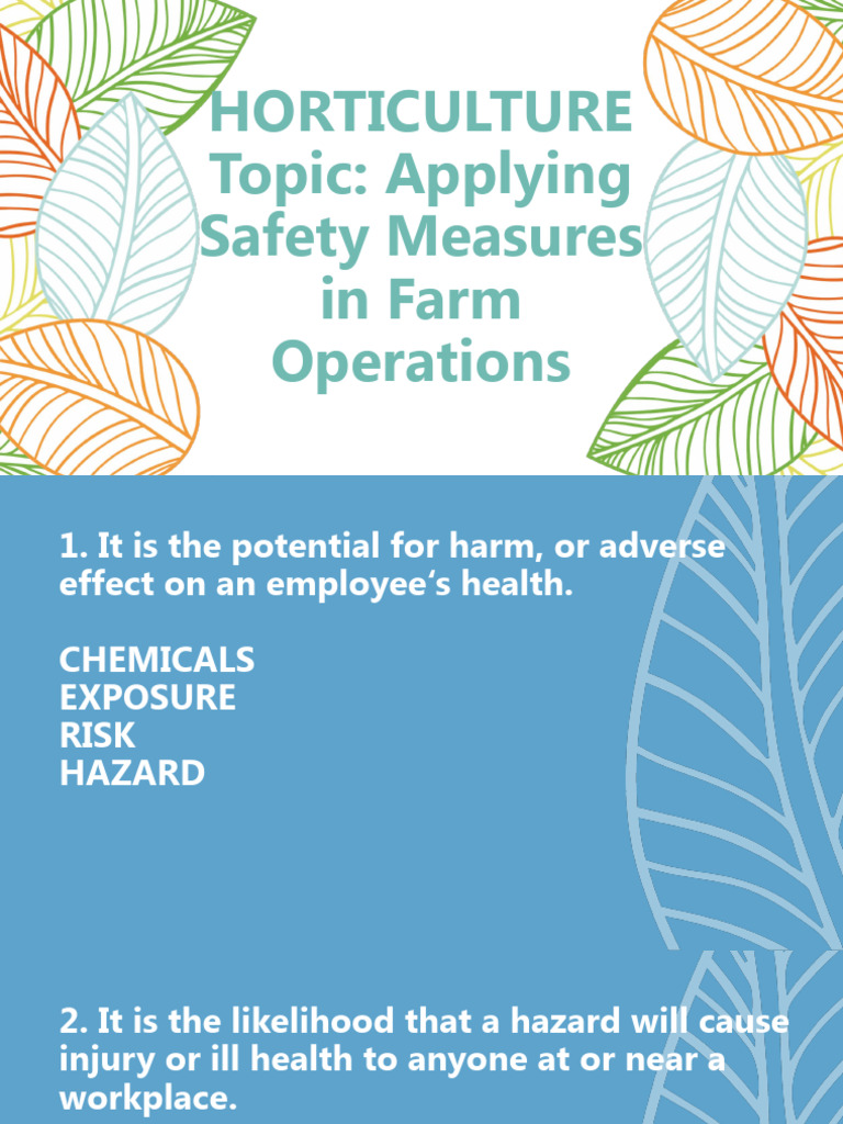 Applying OHS in Horti | PDF | Science & Mathematics