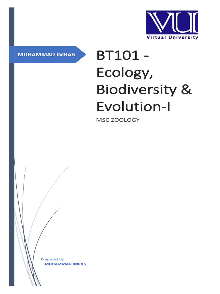 BT101 - Ecology, Biodiversity & Evolution-I (Mergerd PPT Handouts 1 To 75 Mid Term) - 1 | PDF
