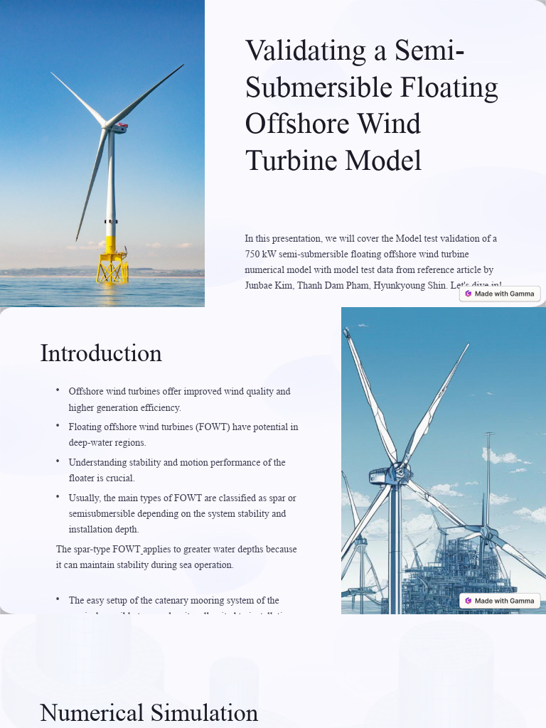 Validating A Semi Submersible Floating Offshore Wind Turbine Model | PDF