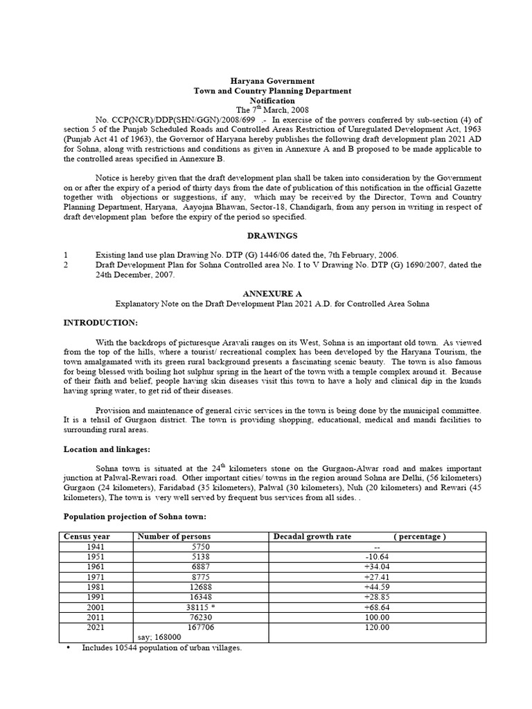 DDP Sohana - 2021 - Notification | PDF | Zoning | Building