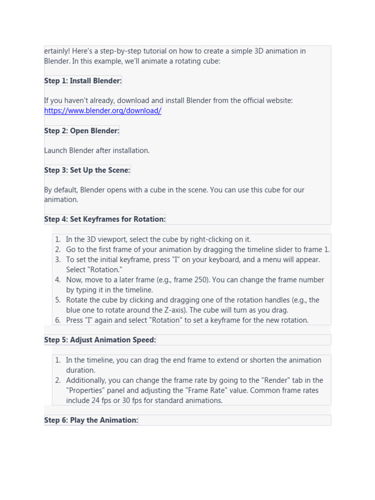 Blender Animation | PDF | Games & Activities | Computers