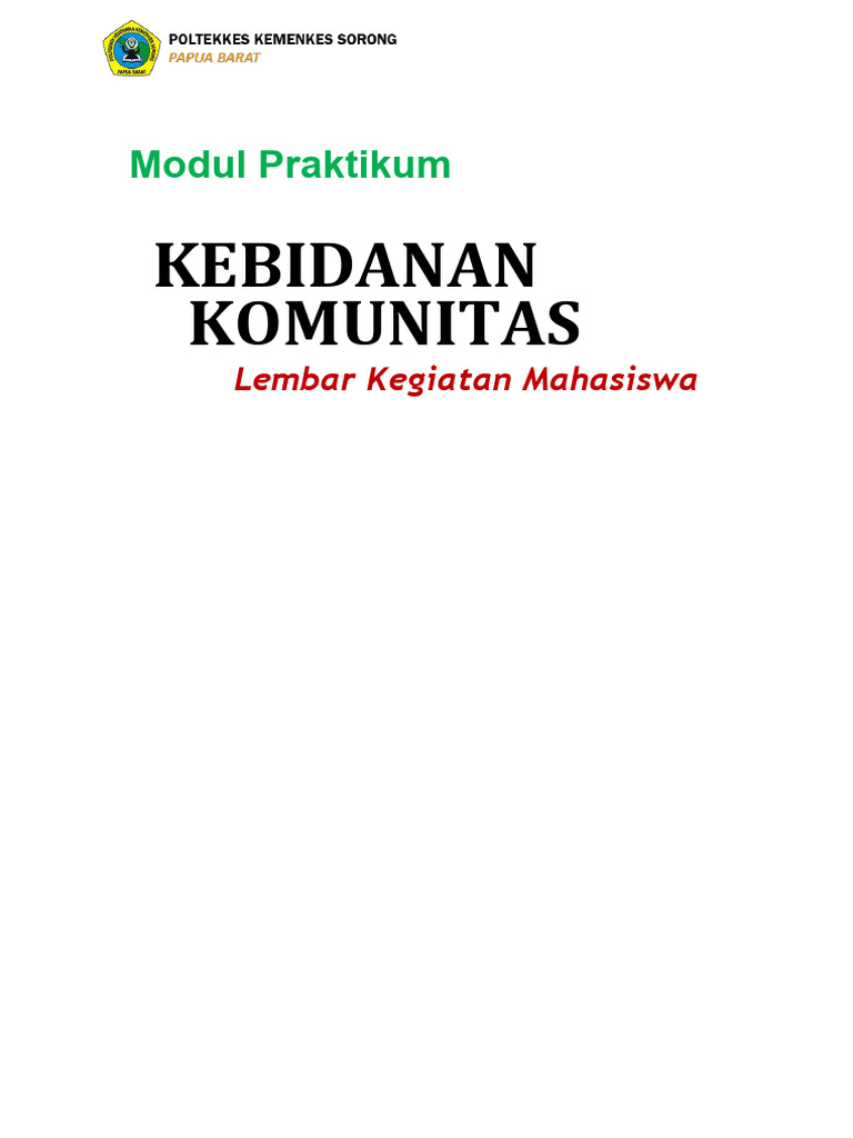 Modul Praktikum Kebidanan Komunitas Repaired | PDF