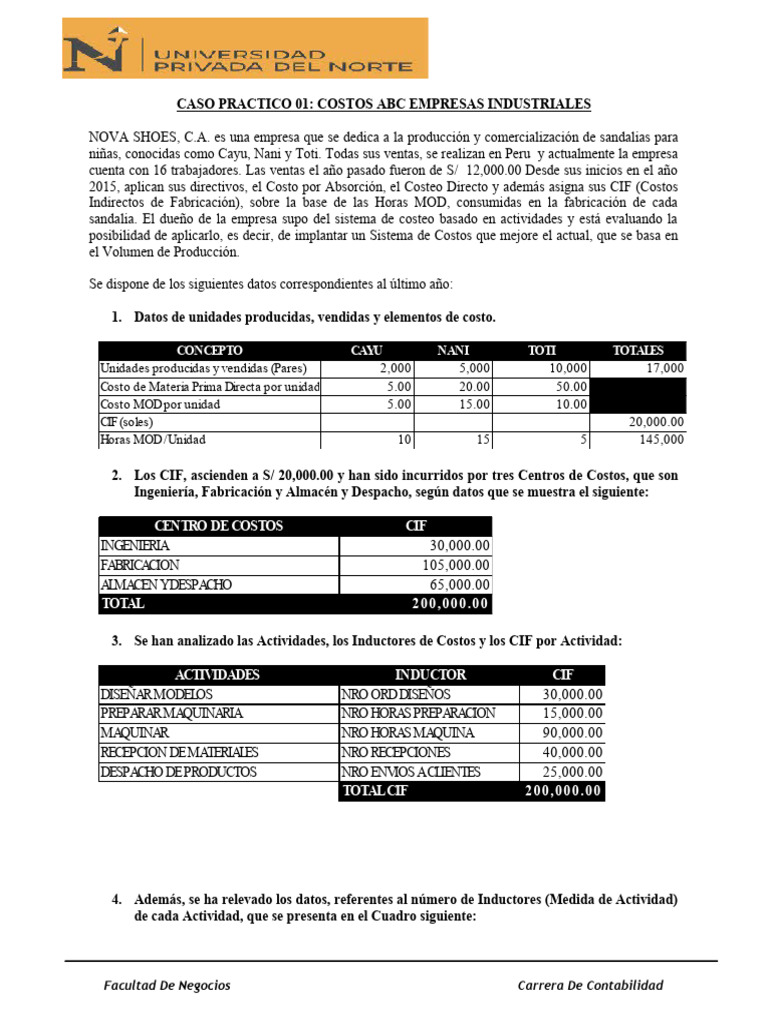 Casos Practicos Costos Abc Empresa Industrial | PDF | Economias | Business