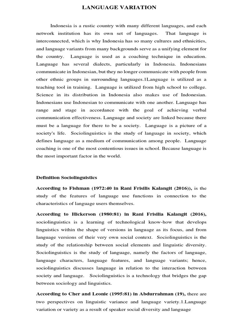 LANGUAGE VARIATION Sri Lestari | PDF