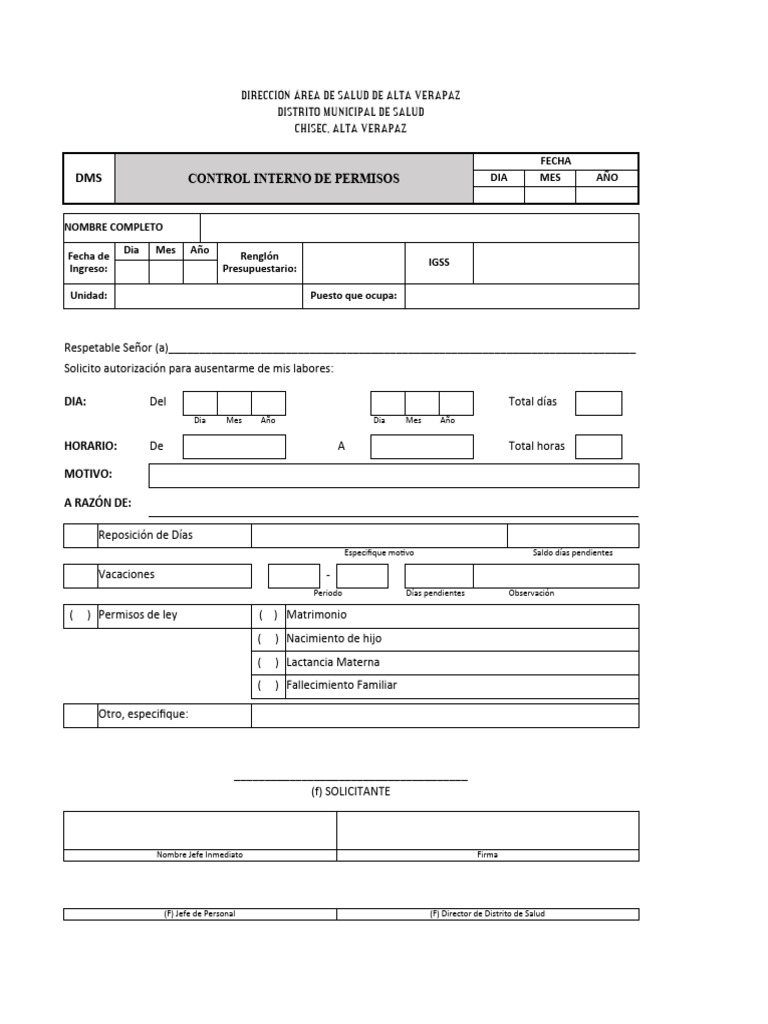 Formato de Permiso Interno | PDF
