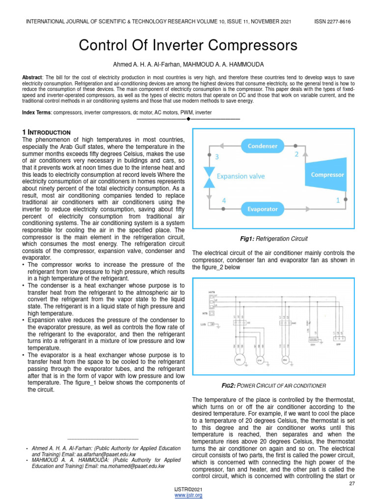 Control of Inverter Compressors | PDF | Electric Motor | Power Inverter