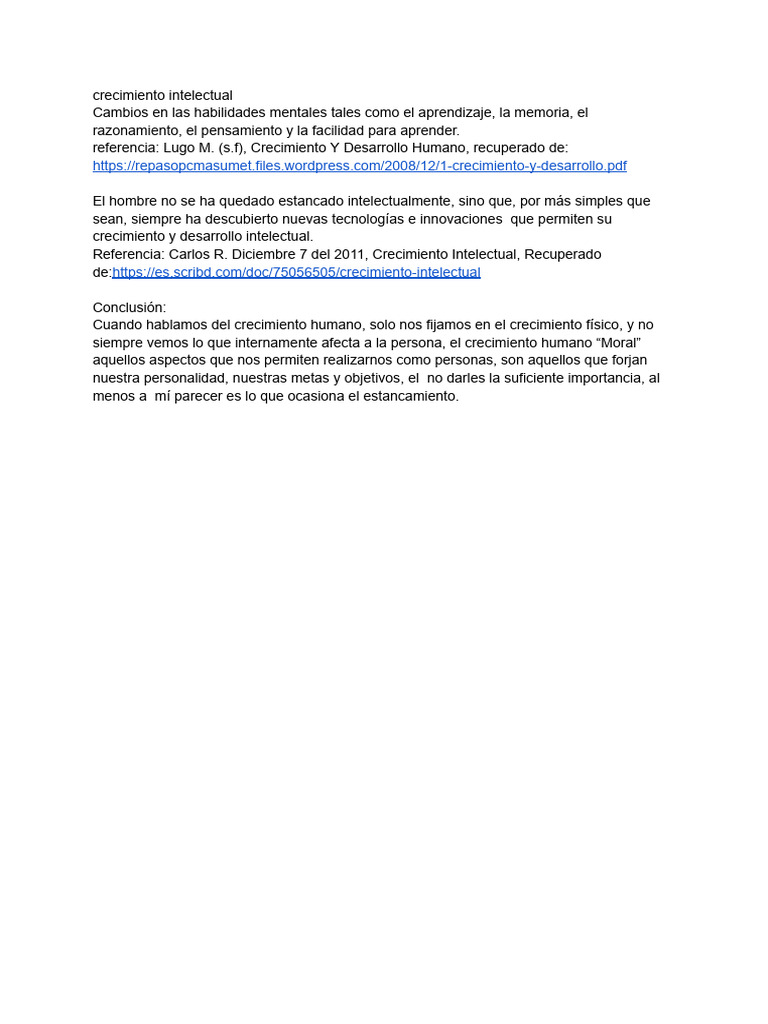 Crecimiento Intelectual | PDF