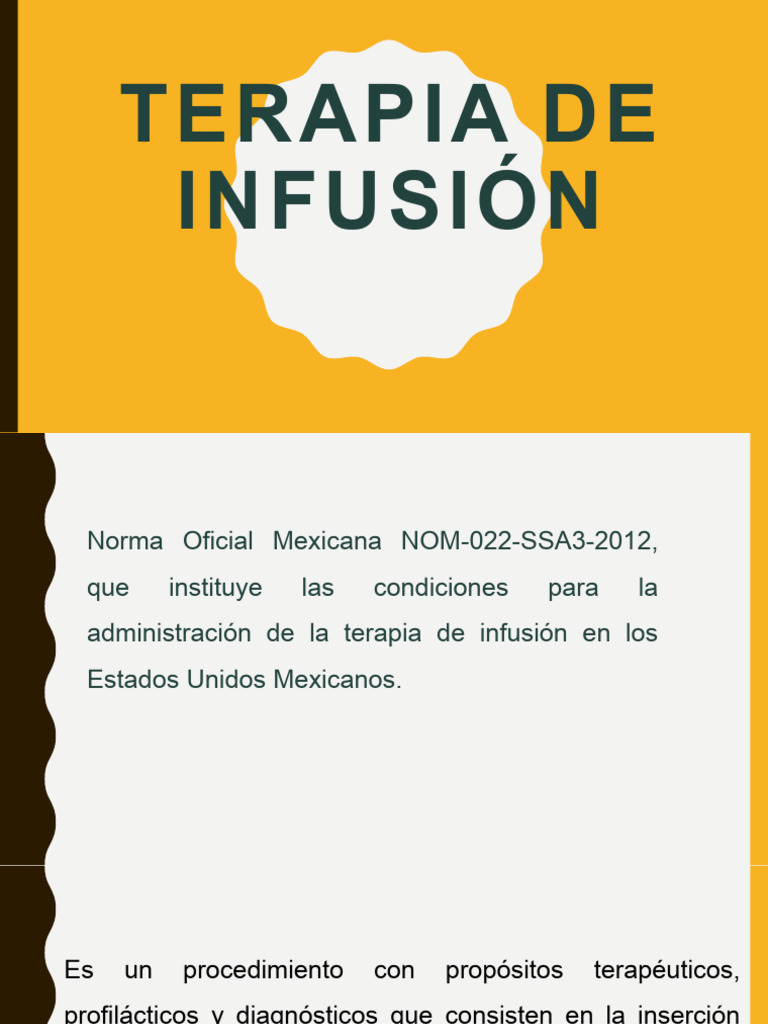 Terapia de Infusión | PDF | Terapia intravenosa | Medicina CLINICA