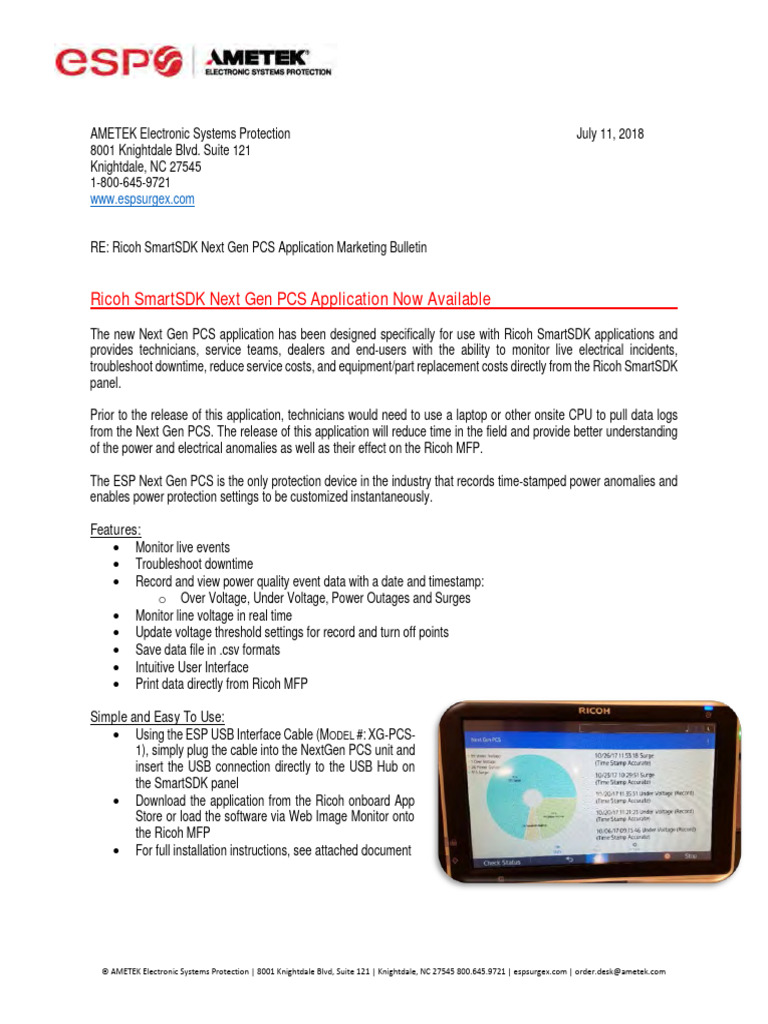 Ricoh SmartSDK Next Gen PCS Application Marketing Bulletin rfg079553 | PDF | Personal Computers ...