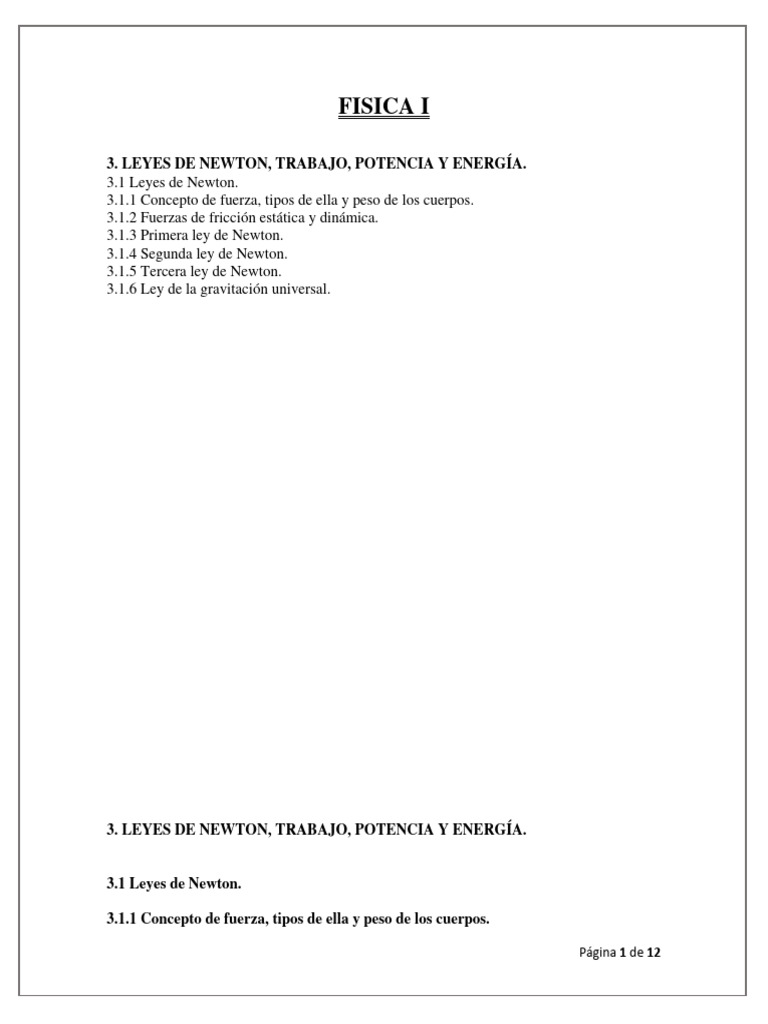 FISICA I 3ra Unidad 3.1 | PDF