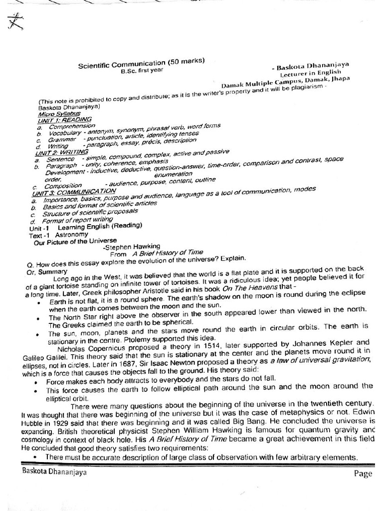 B.Sc first year English pdf | PDF