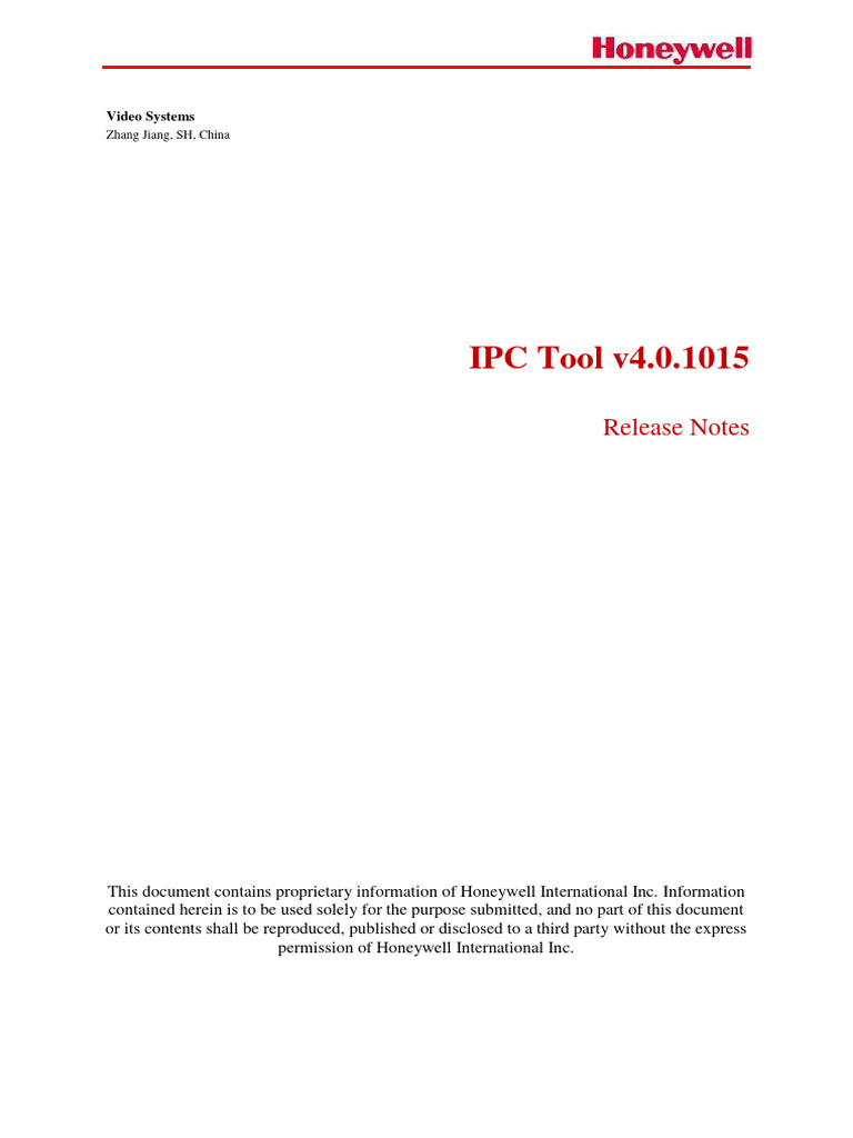 IPCToolv4.0.1015 Release Note | PDF | Computer Architecture ...