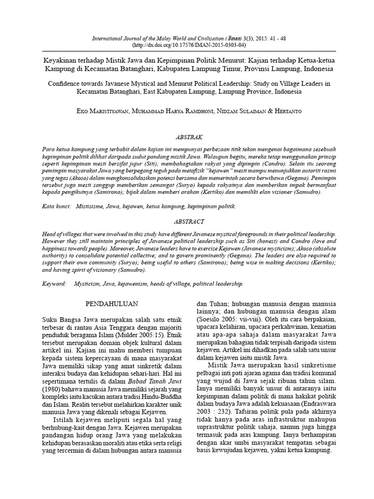 Keyakinan Terhadap Mistik Jawa | PDF
