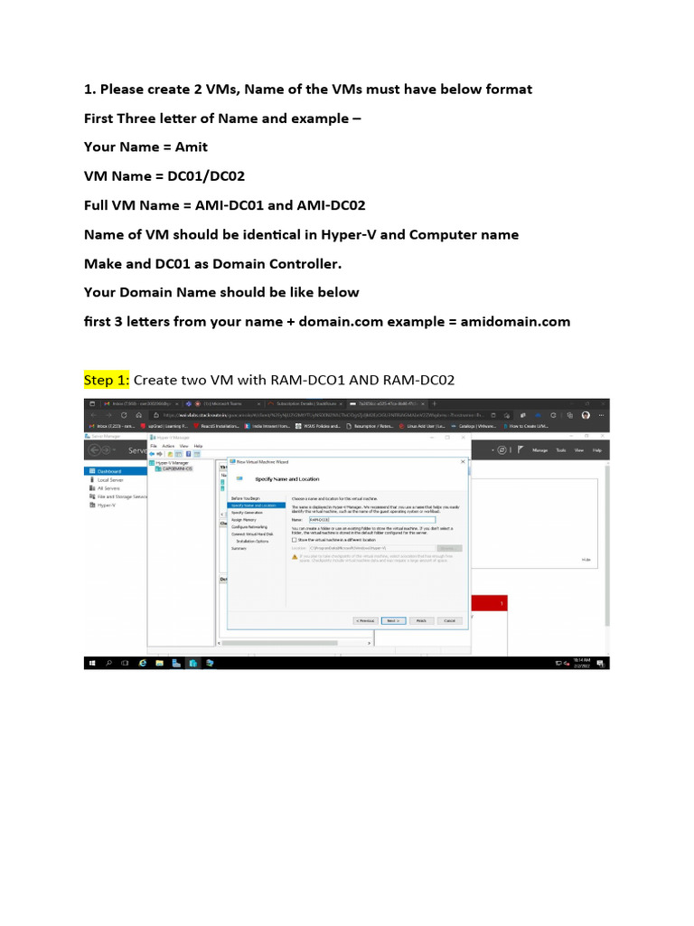 Windows Server 2022 VM Setup Guide | PDF | Business | Computers