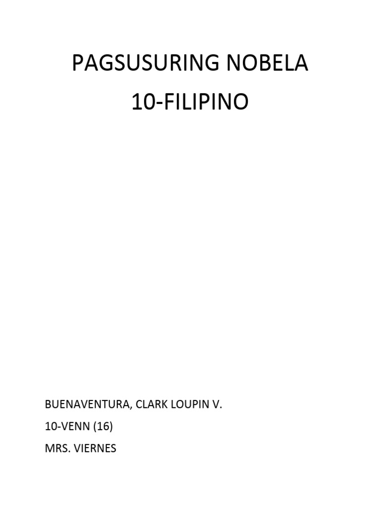 Pagsusuring Nobela | PDF