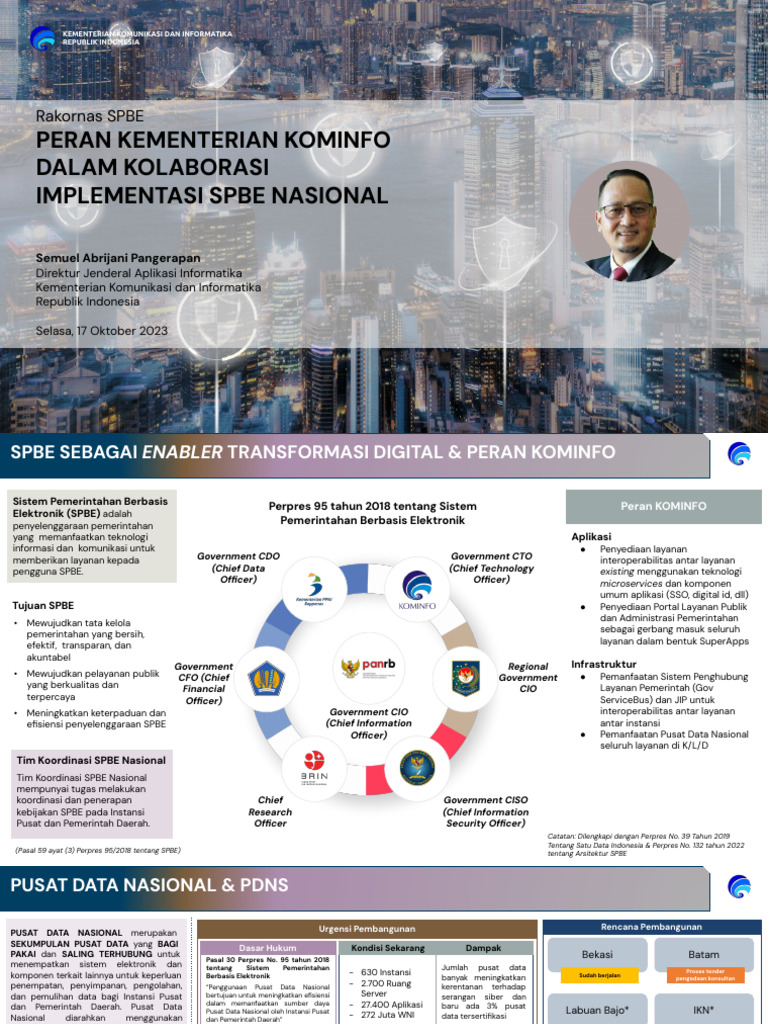 Peran Kominfo dalam Implementasi SPBE | PDF | Bisnis | Komputer