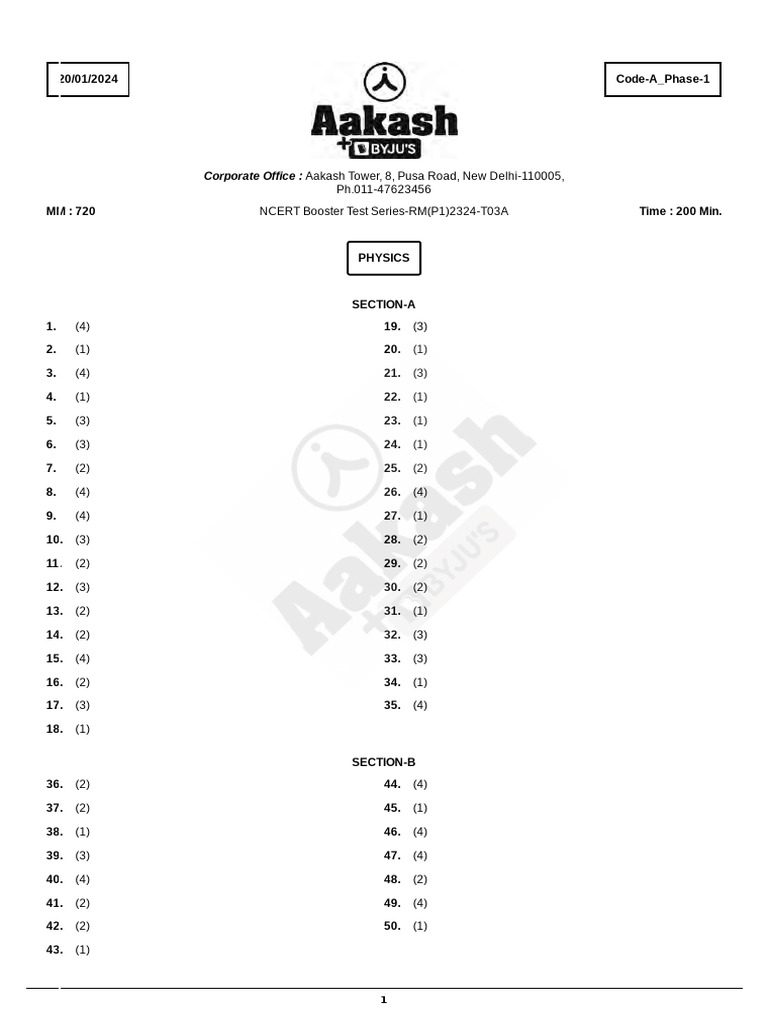 NBTS 03 RM Sol | PDF | Plants | Anatomy