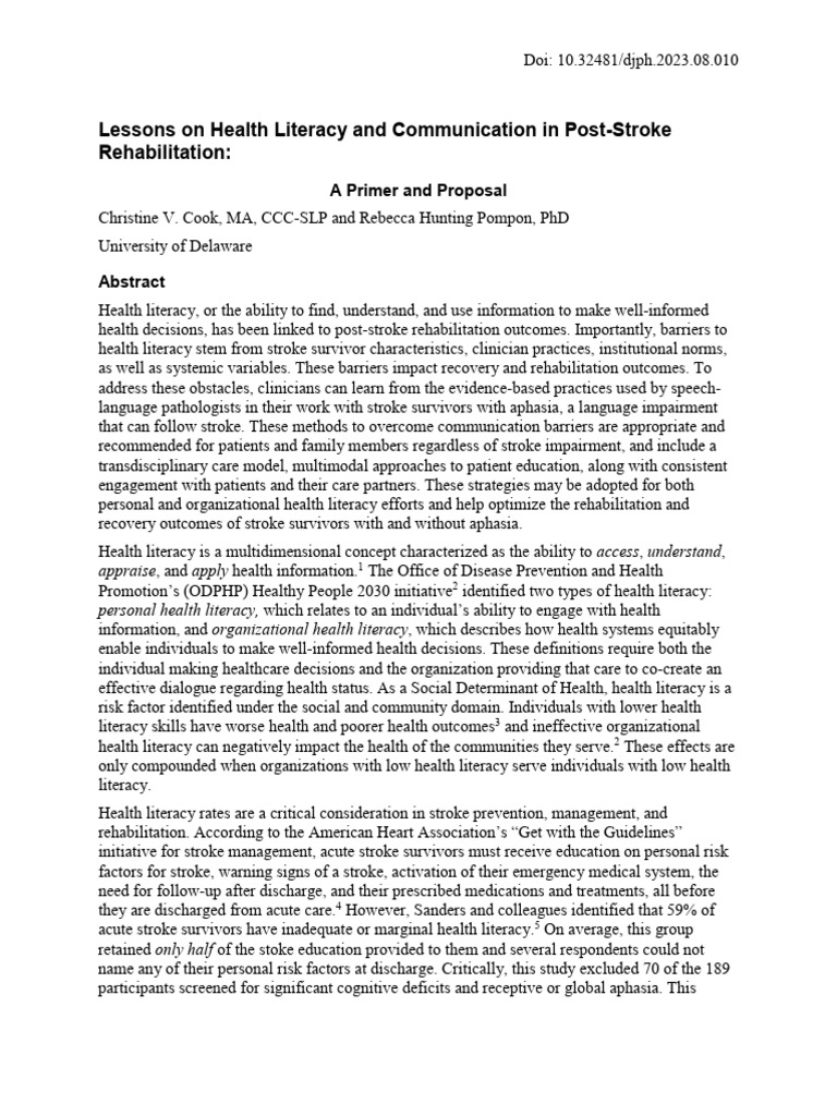 Cristine and Rebbeca | PDF | Stroke | Literacy